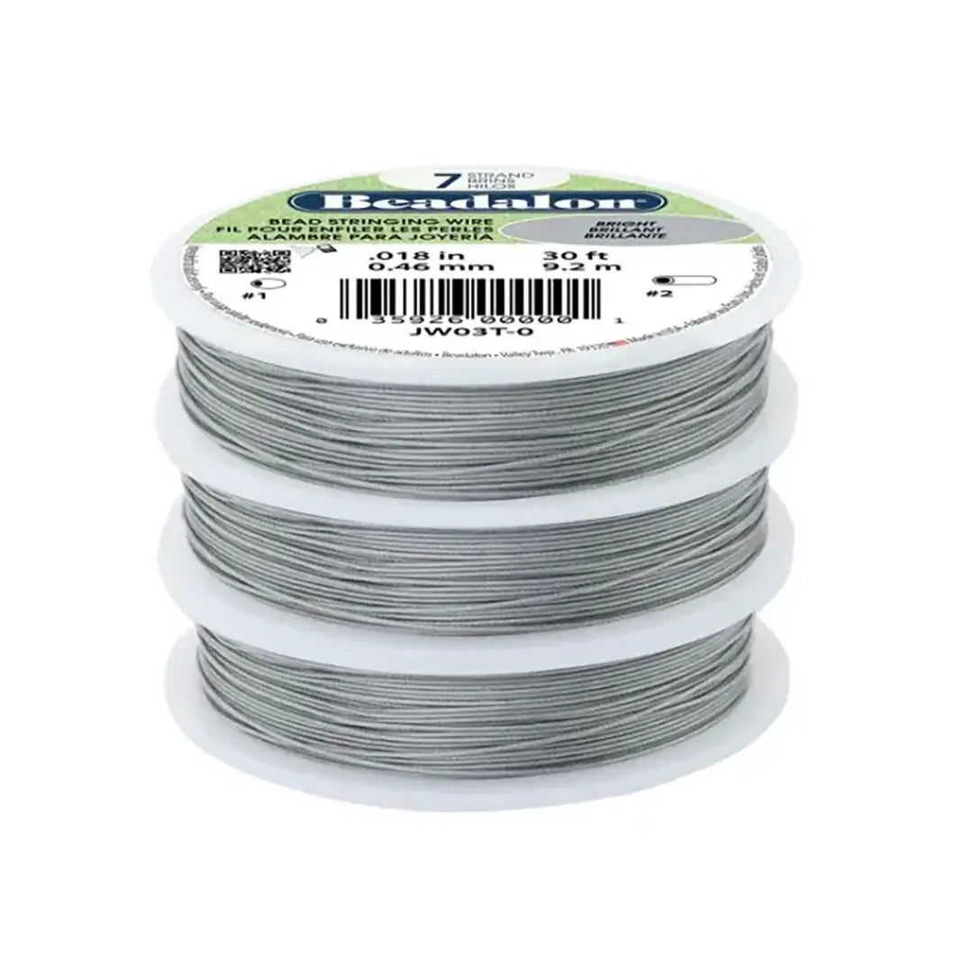 Beadalon Silver Wire Beadalon 7 Strand Beading Wire - 0.015 Inch Silver ...