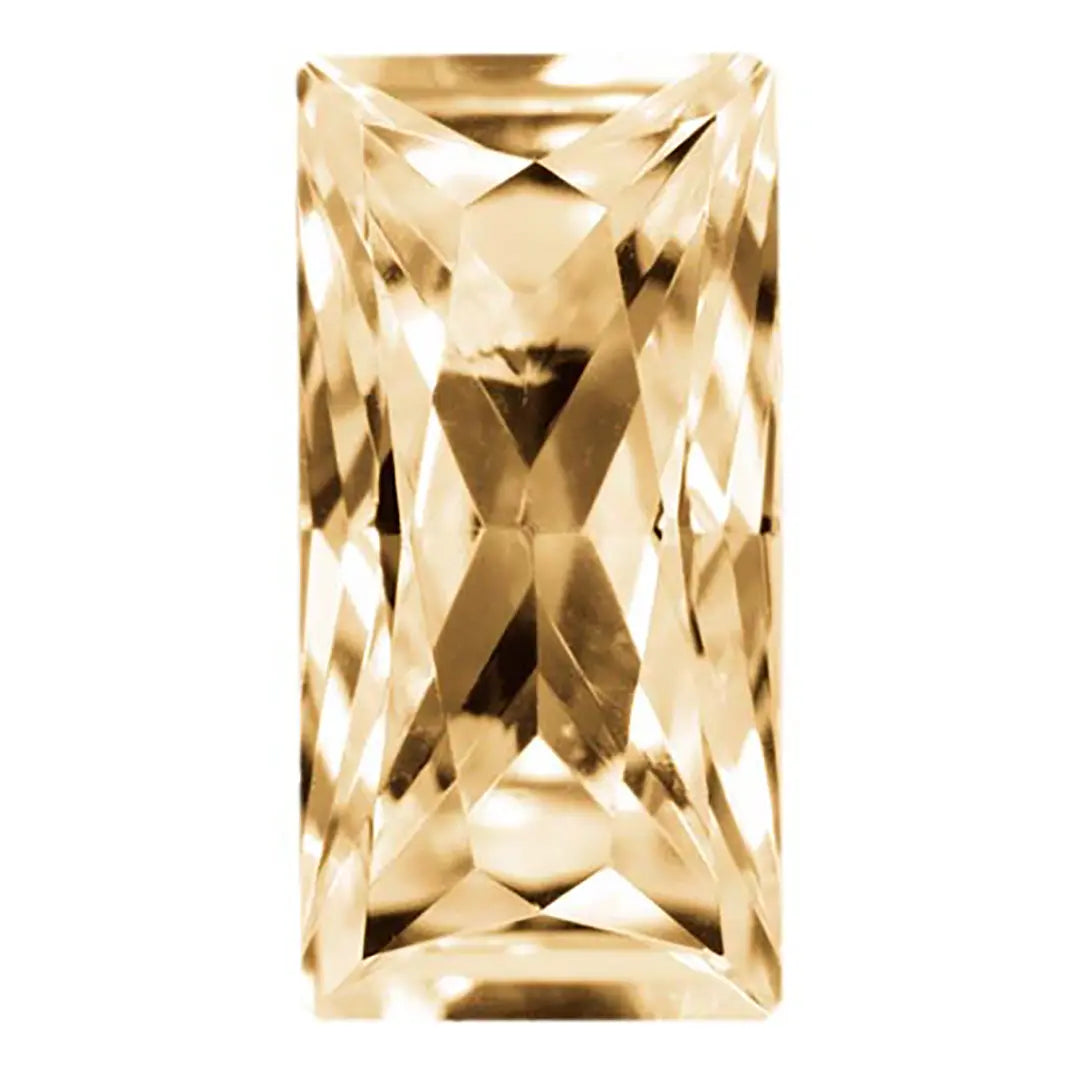 Preciosa Cubic Zirconia Baguette Princess Champagne — Bluestreak Crystals