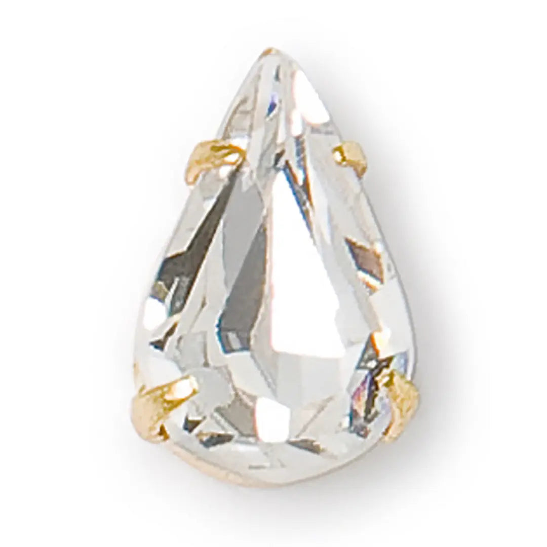 Preciosa Pear Single Stone Setting Gold — Bluestreak Crystals