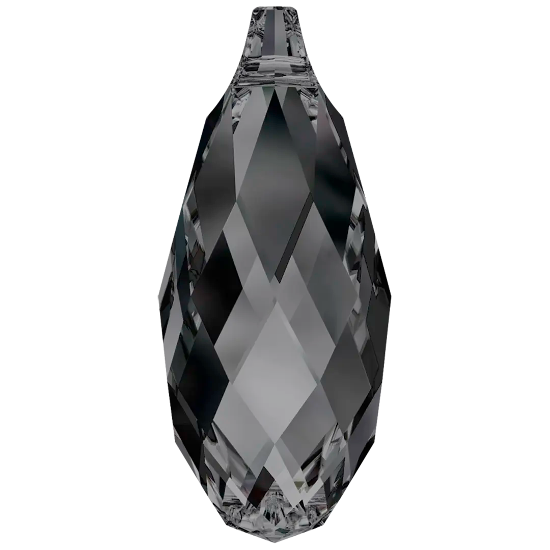 Swarovski Pendants Briolette Crystal Silver Night — Bluestreak Crystals