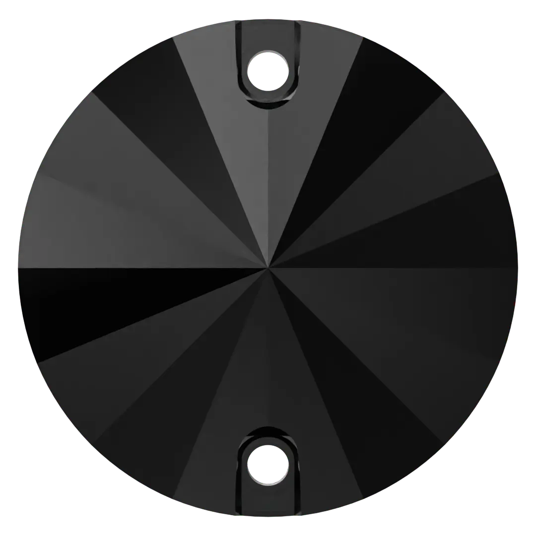 Swarovski Sew On Crystals Rivoli Round Jet UNFOILED — Bluestreak Crystals