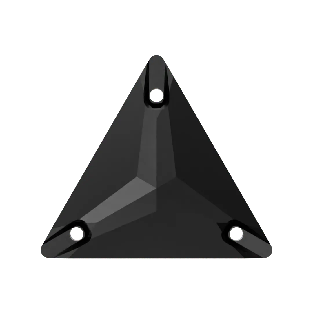 Swarovski Sew On Crystals Triangle Jet UNFOILED — Bluestreak Crystals