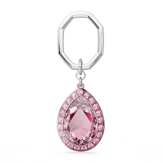 Swarovski Key Ring Pear Cut Pink | Swarovski Crystals — Bluestreak Crystals